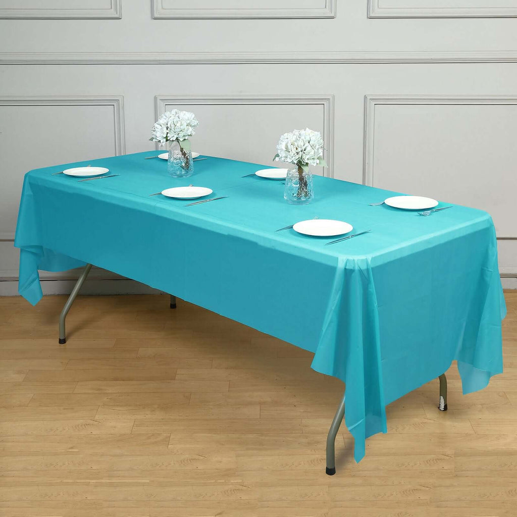 Plastic Rectangle Table Covers 54"x108" Turquoise | TableclothsFactory