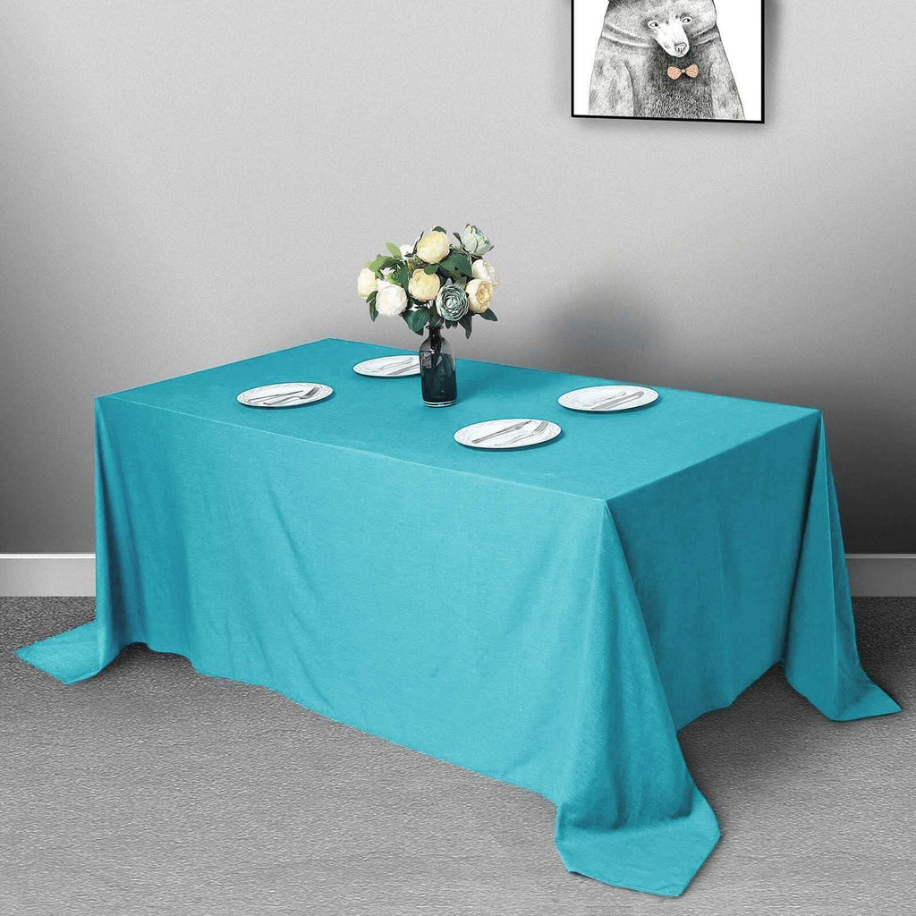 Polyester Tablecloth 90"x132" Turquoise | TableclothsFactory