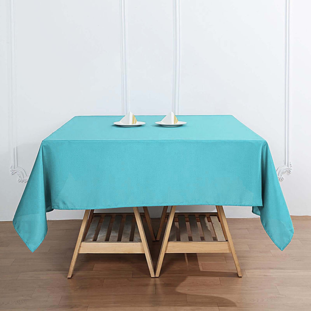 Polyester Square Overlay 70"x70" Turquoise | TableclothsFactory