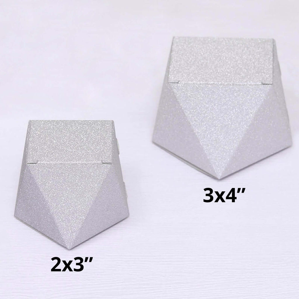 Geometric Silver Glitter Candy Gift Boxes | TableclothsFactory