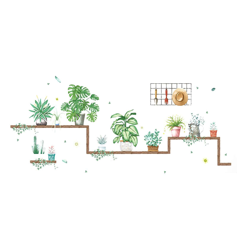 Green Potted Plants Wall Decals | TableclothsFactory