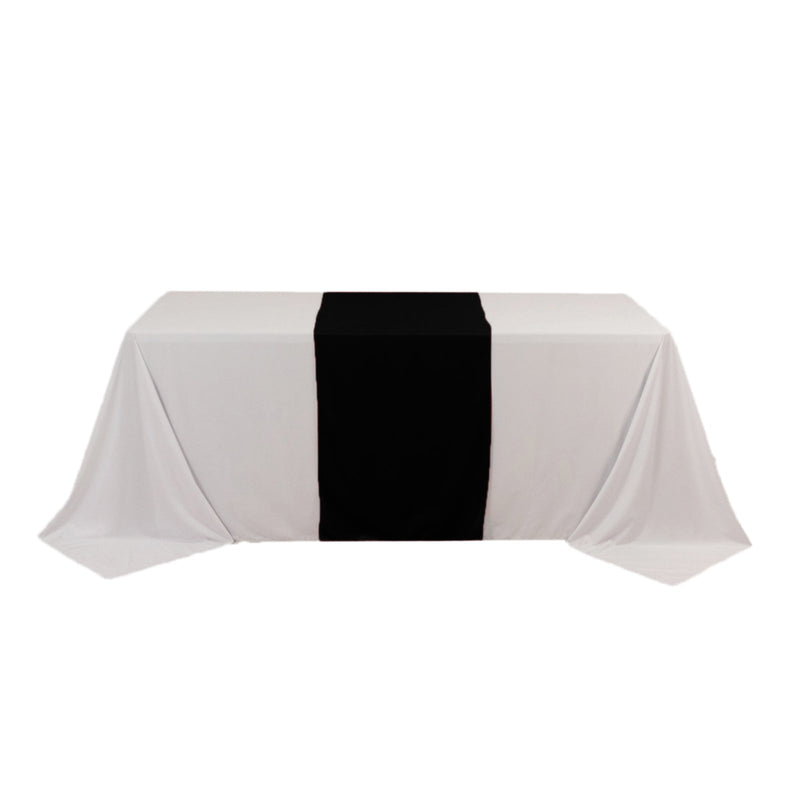 Wide Polyester Table Runner 24"x72" White by TableclothsFactory.com