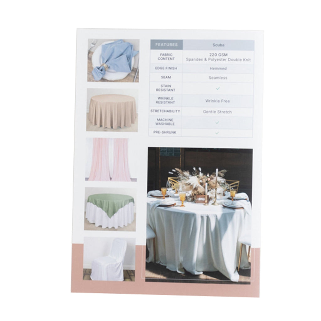 Scuba Polyester Swatch Book 30 Colors | TableclothsFactory