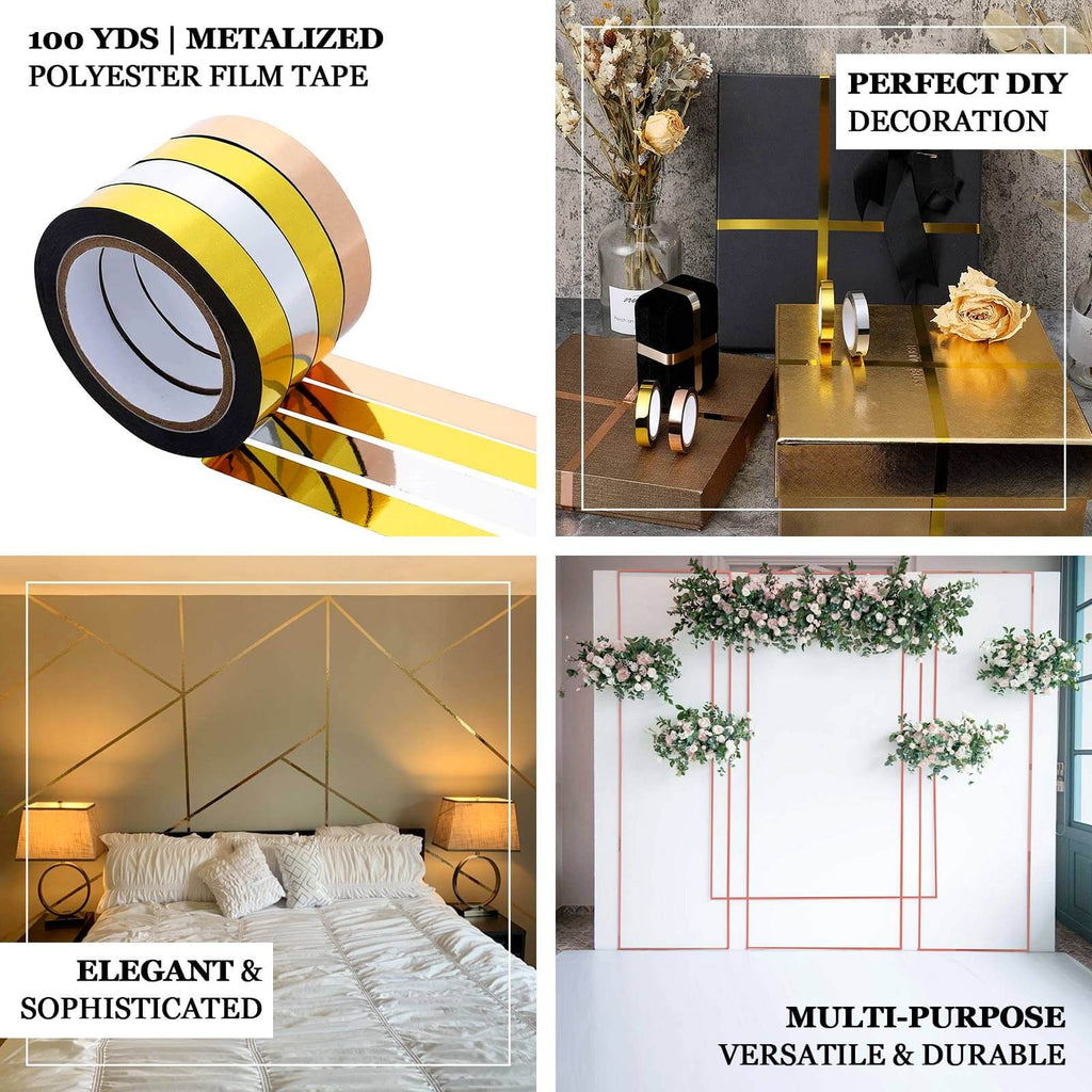 Gold Metallic Film Tape 100 Yds | TableclothsFactory