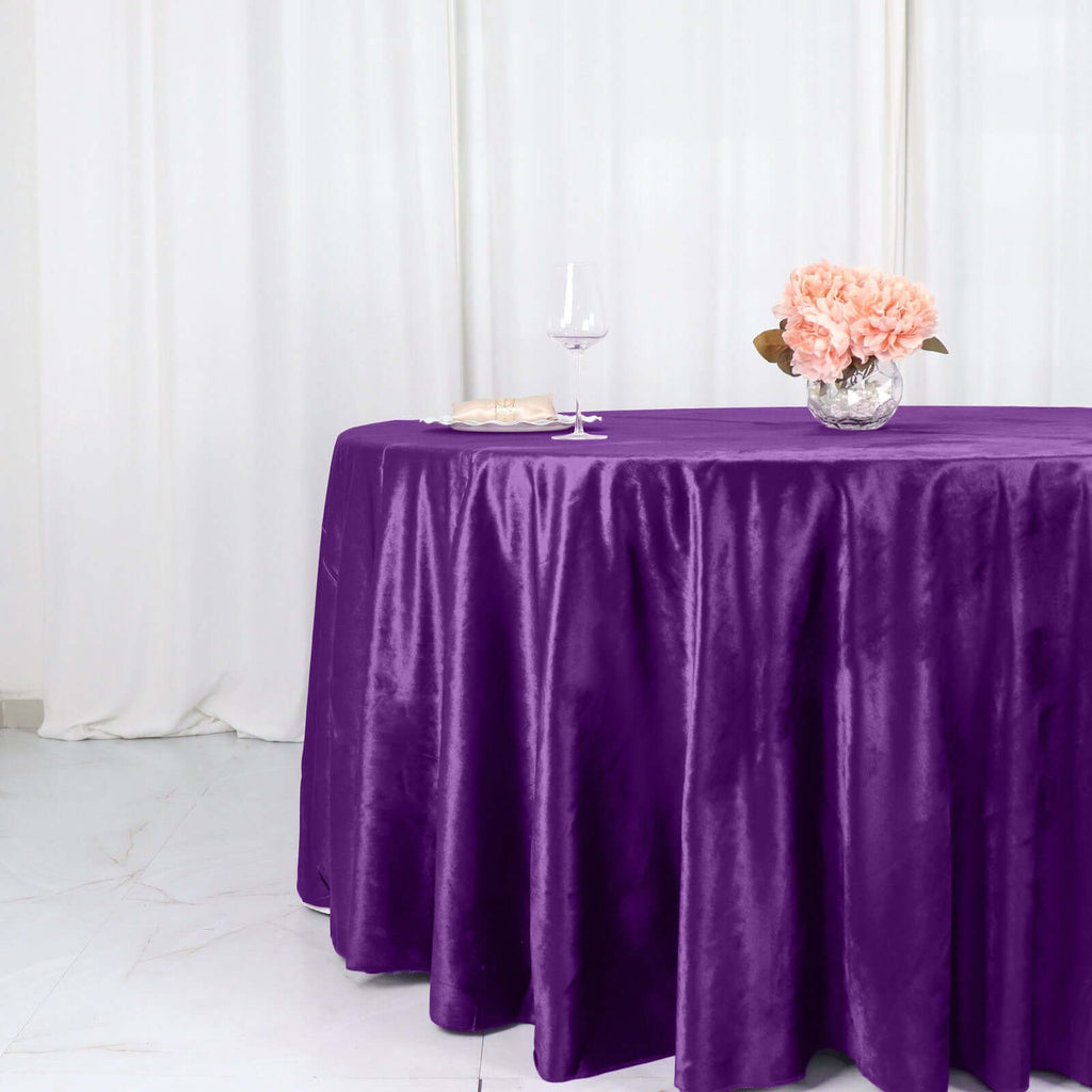 Velvet Tablecloth 120" Purple | TableclothsFactory