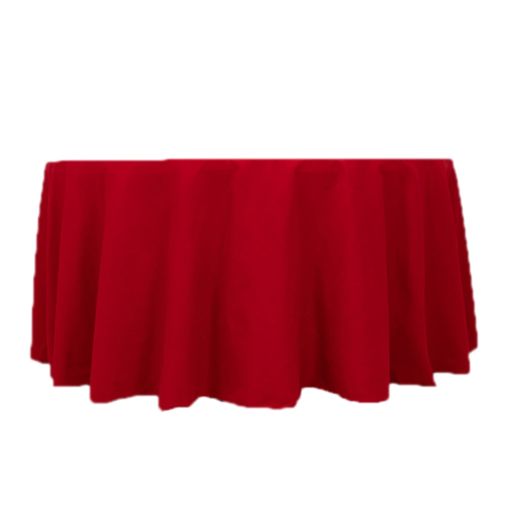 Cotton Blend Round Tablecloth 120" Red | TableclothsFactory