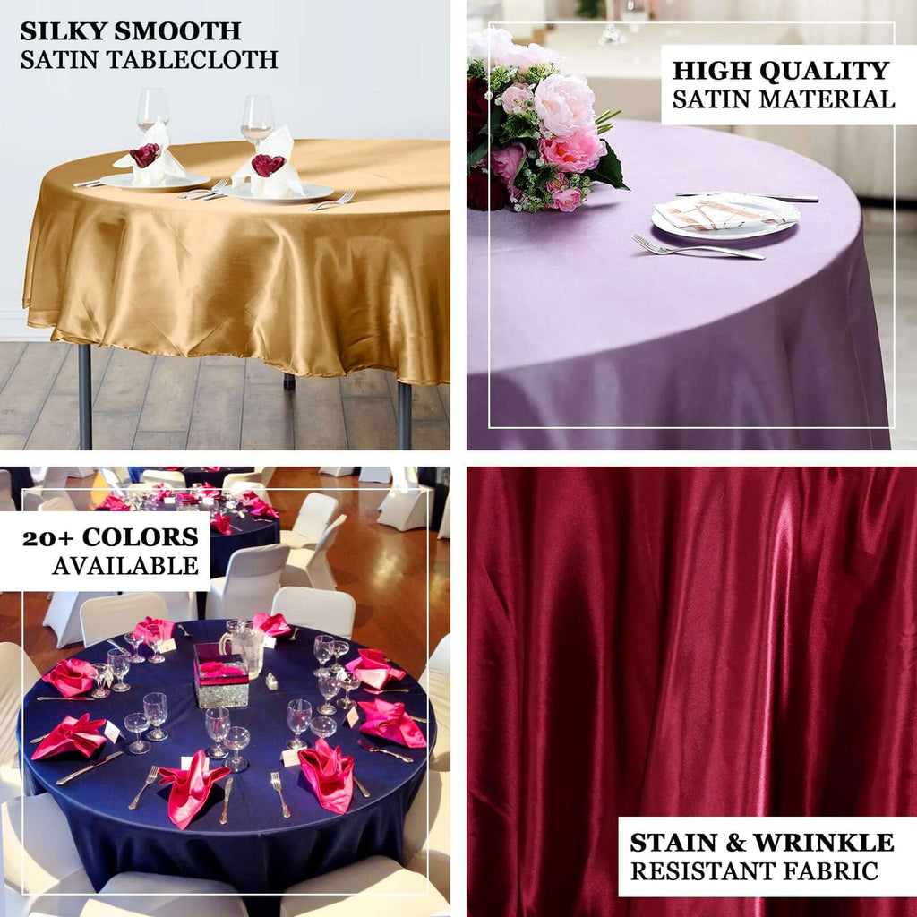 Satin Round Tablecloth 90" Red | TableclothsFactory