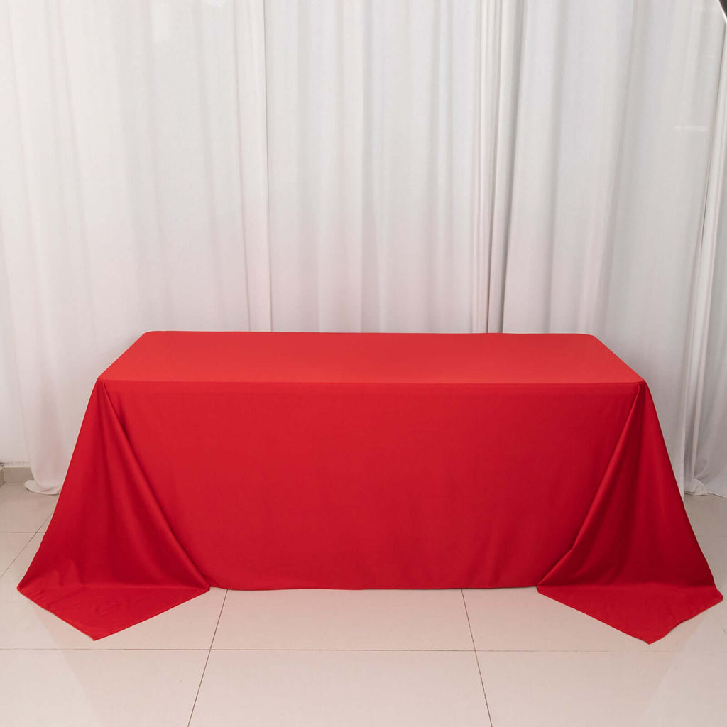 Scuba Rectangular Tablecloth 90"x132" Red | TableclothsFactory