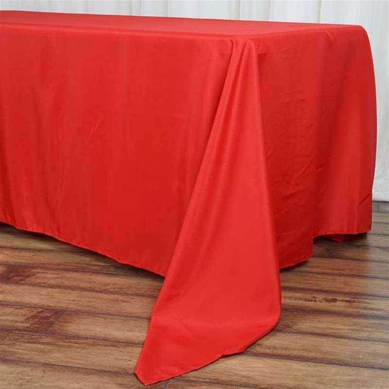 Polyester Rectangle Tablecloth 72"x120" Red | TableclothsFactory