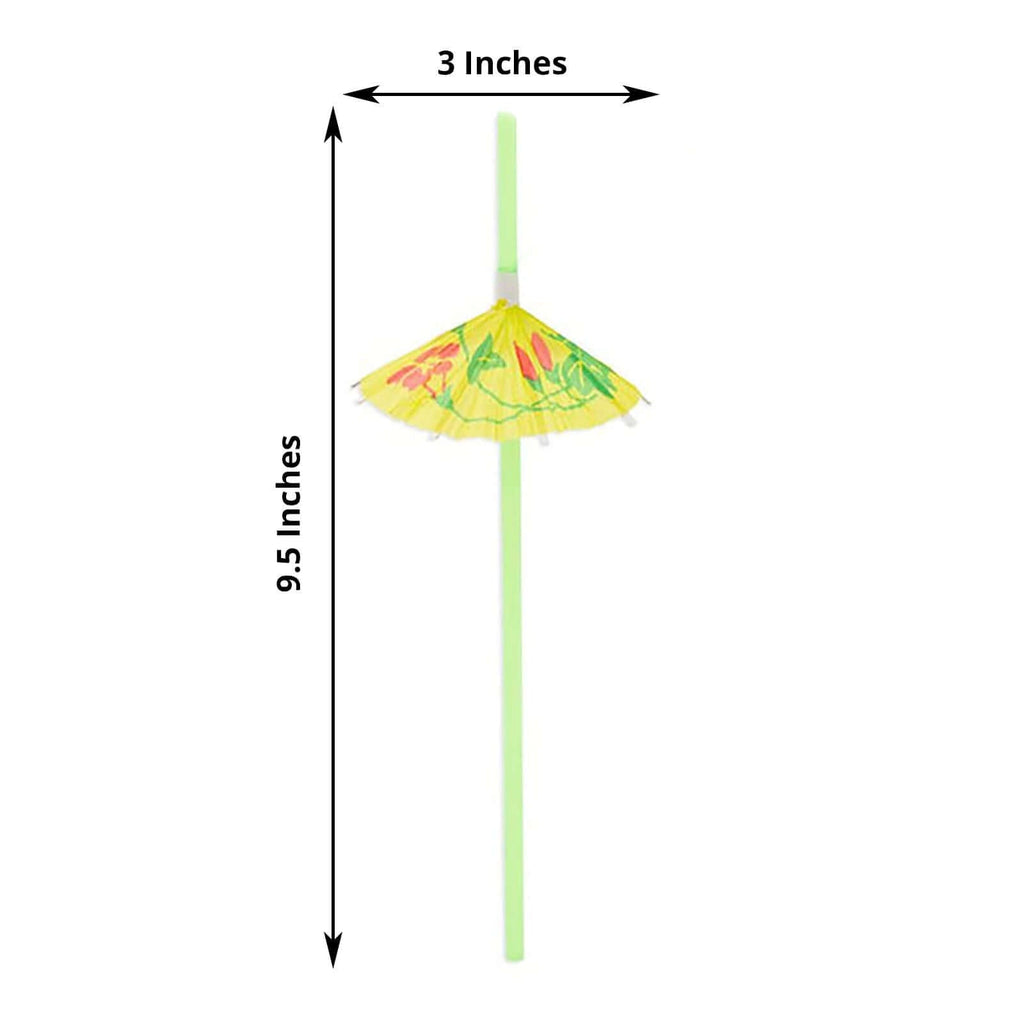 Multi-Colored Umbrella Drinking Straws 10" | TableclothsFactory