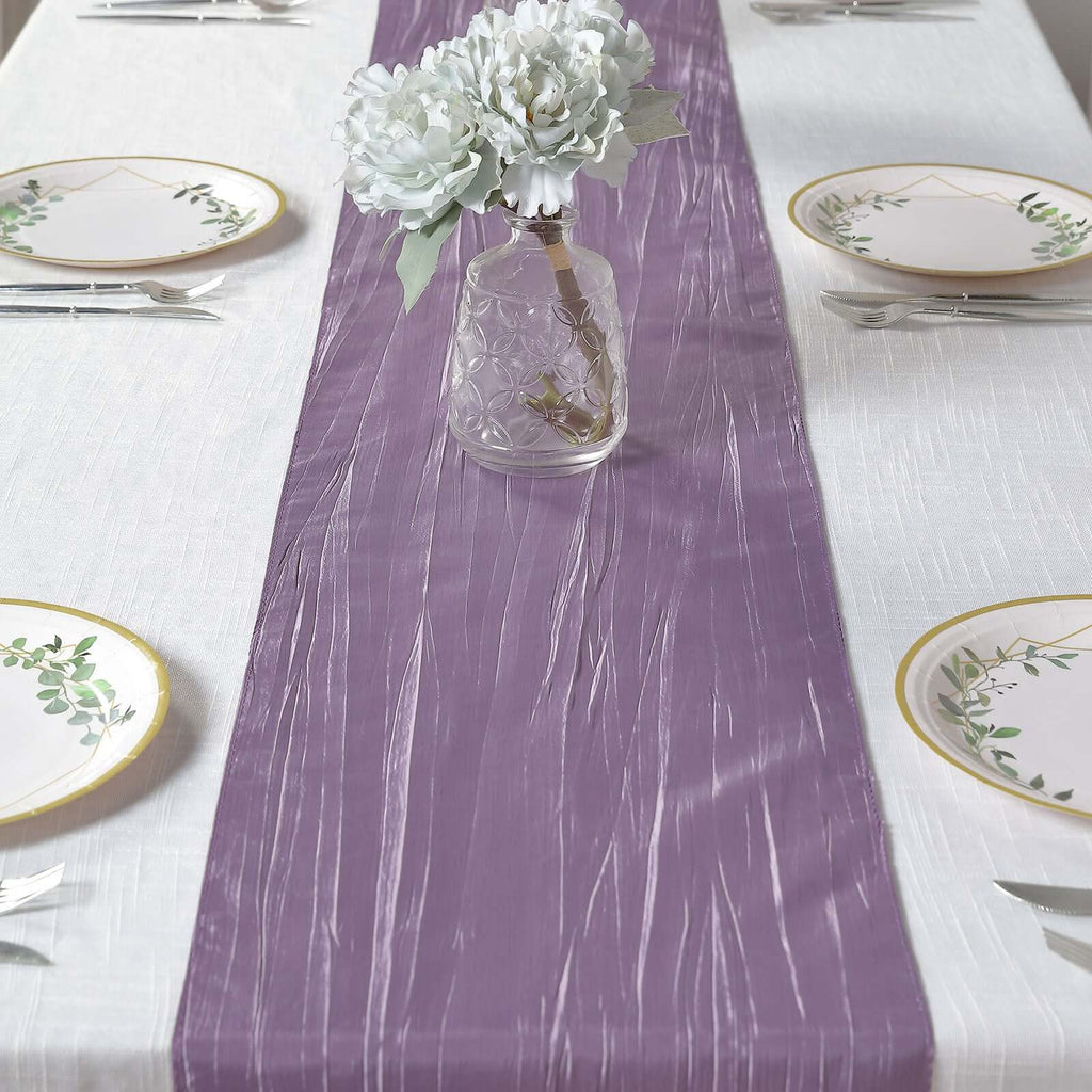Accordion Crinkle Table Runner 12"x108" Violet Amethyst ...