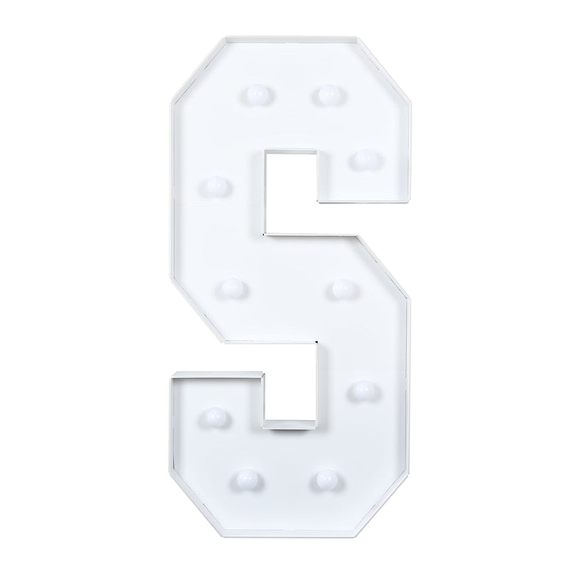 4ft White LED Marquee Number "6" | TableclothsFactory
