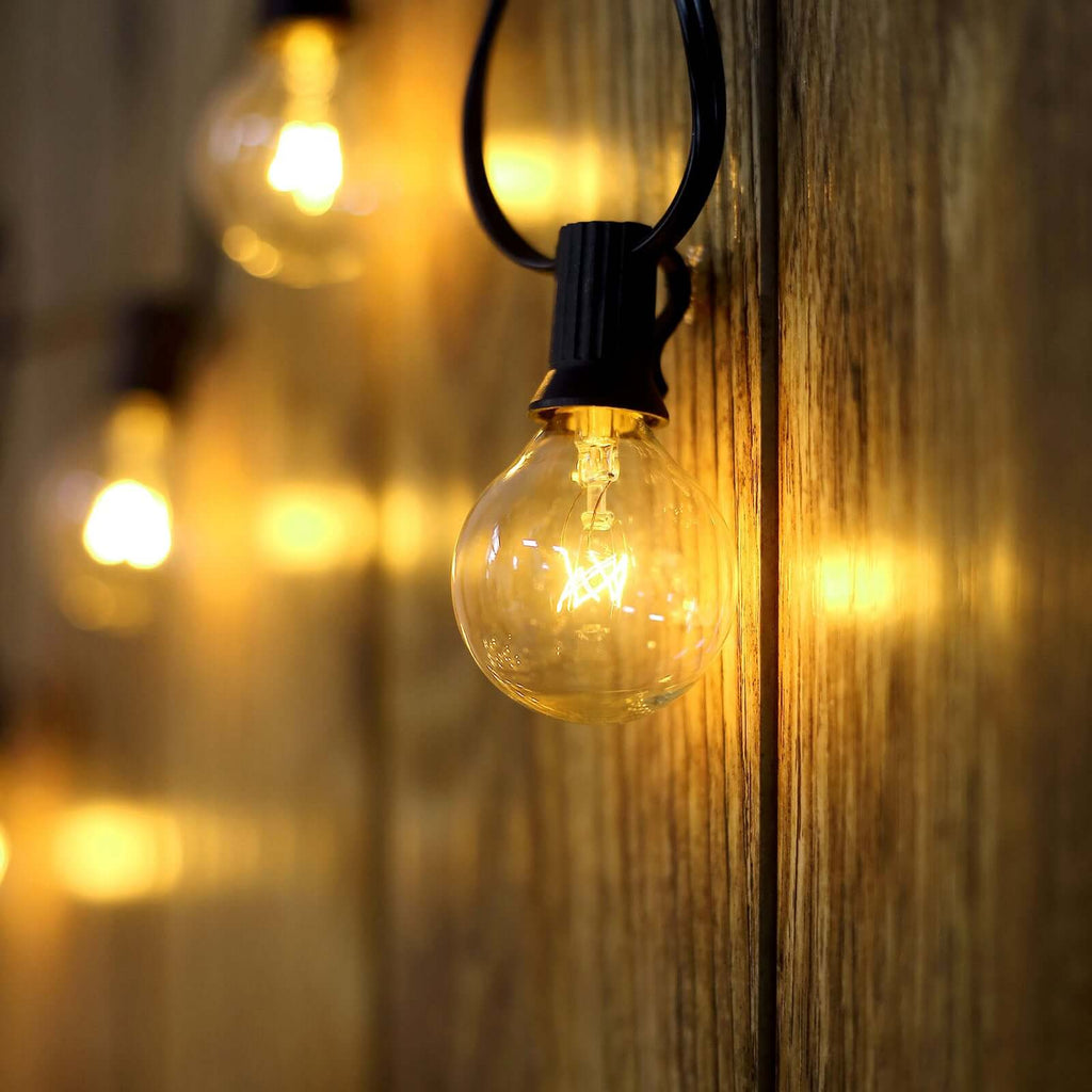 25ft Warm White Outdoor String Lights | TableclothsFactory