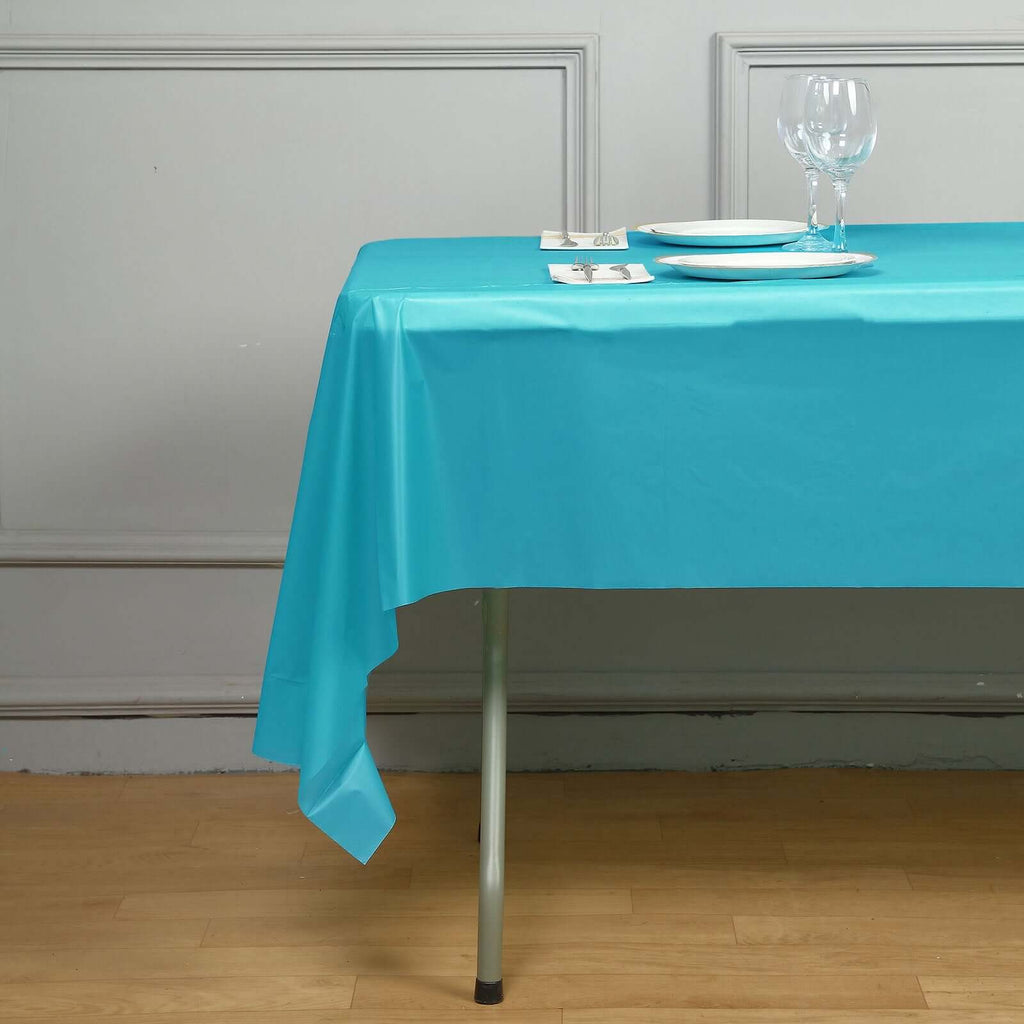Plastic Rectangle Table Covers 54"x108" Turquoise | TableclothsFactory