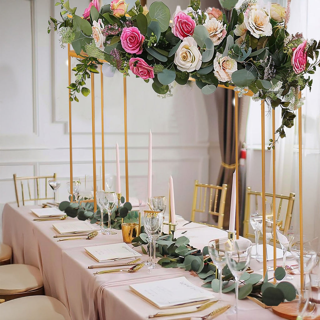 Rectangular Arch 3D Stand Metal Gold 5ftx4ft | TableclothsFactory