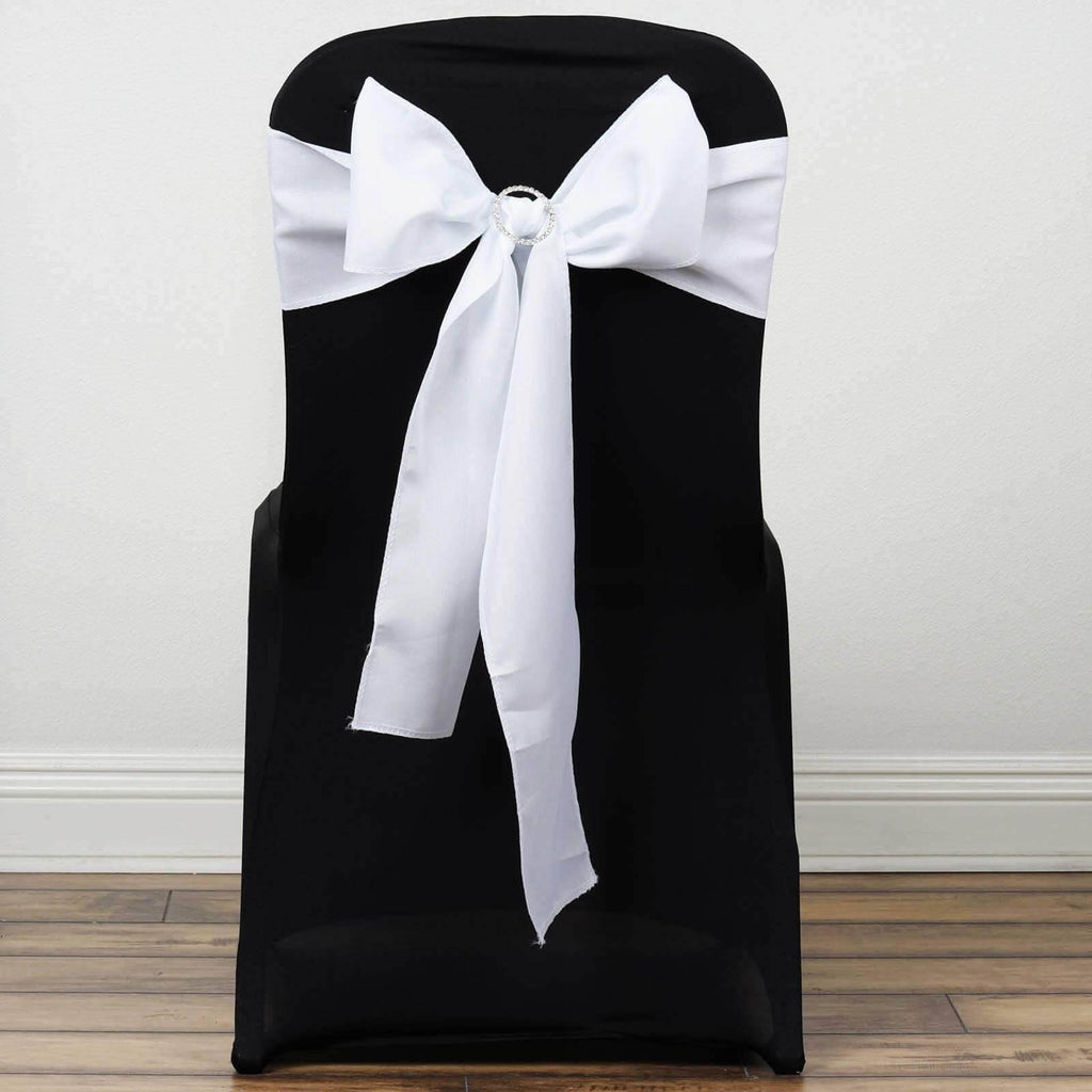Polyester Chair Sashes 6"x108" White | TableclothsFactory