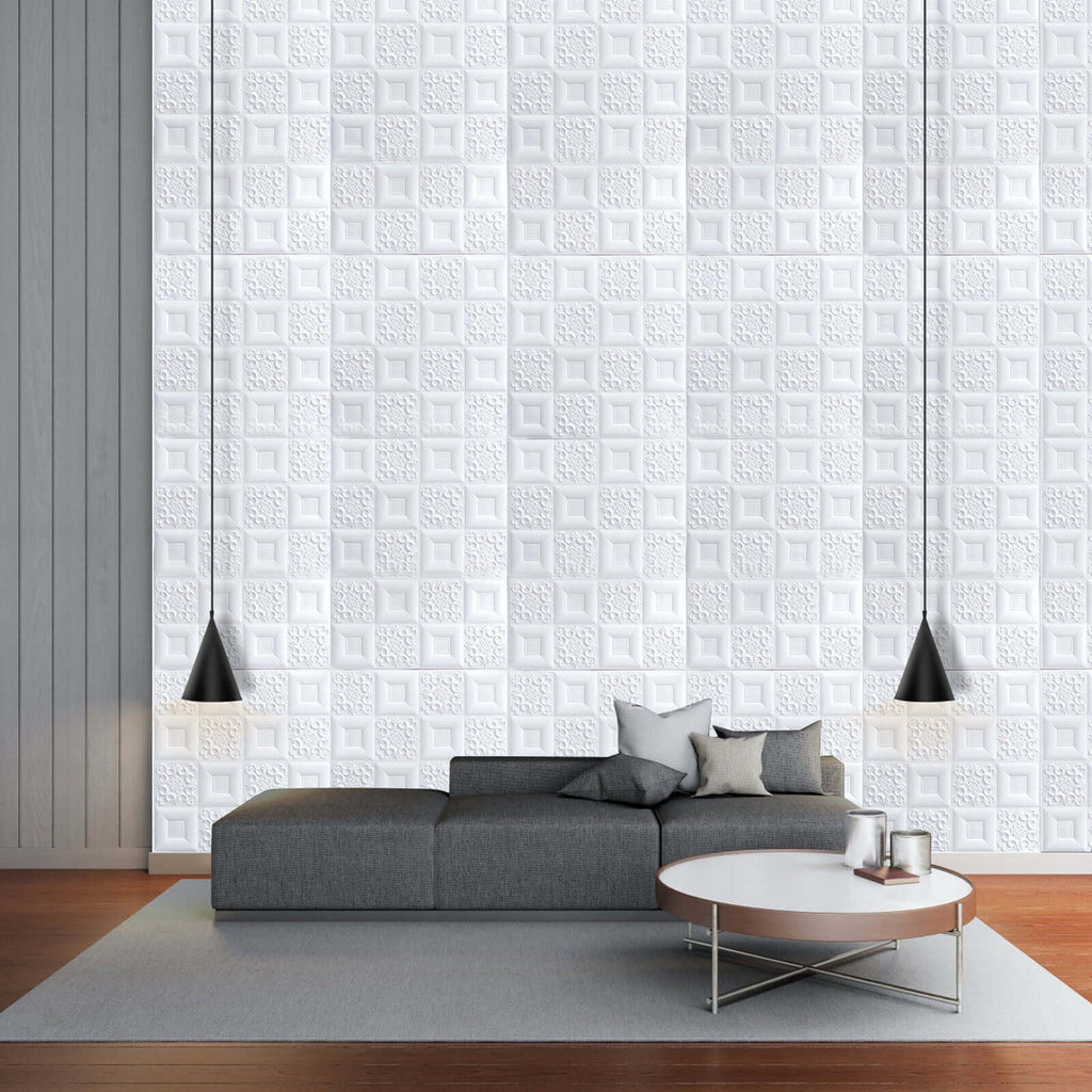 3D White Foam Wall Panels 10 Pack | TableclothsFactory