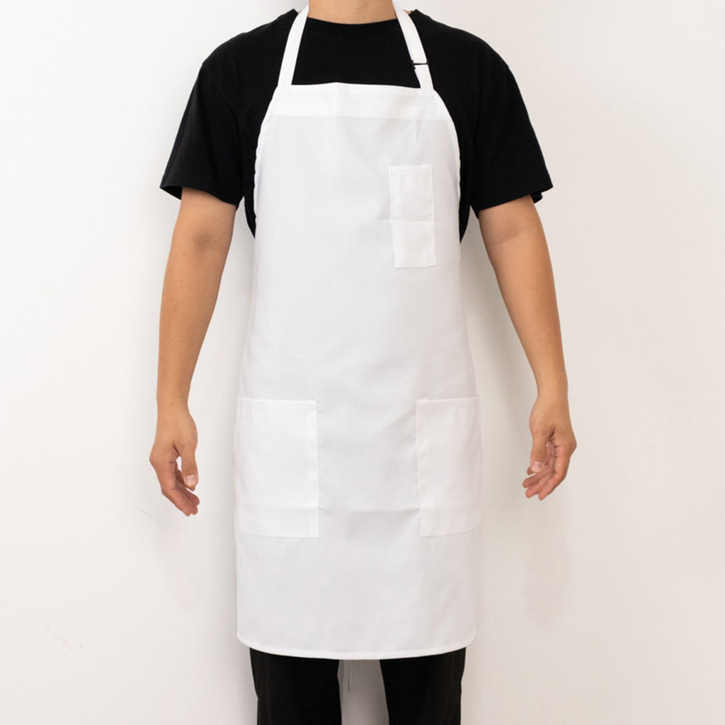 White Unisex 2 Pocket Chef Apron | TableclothsFactory