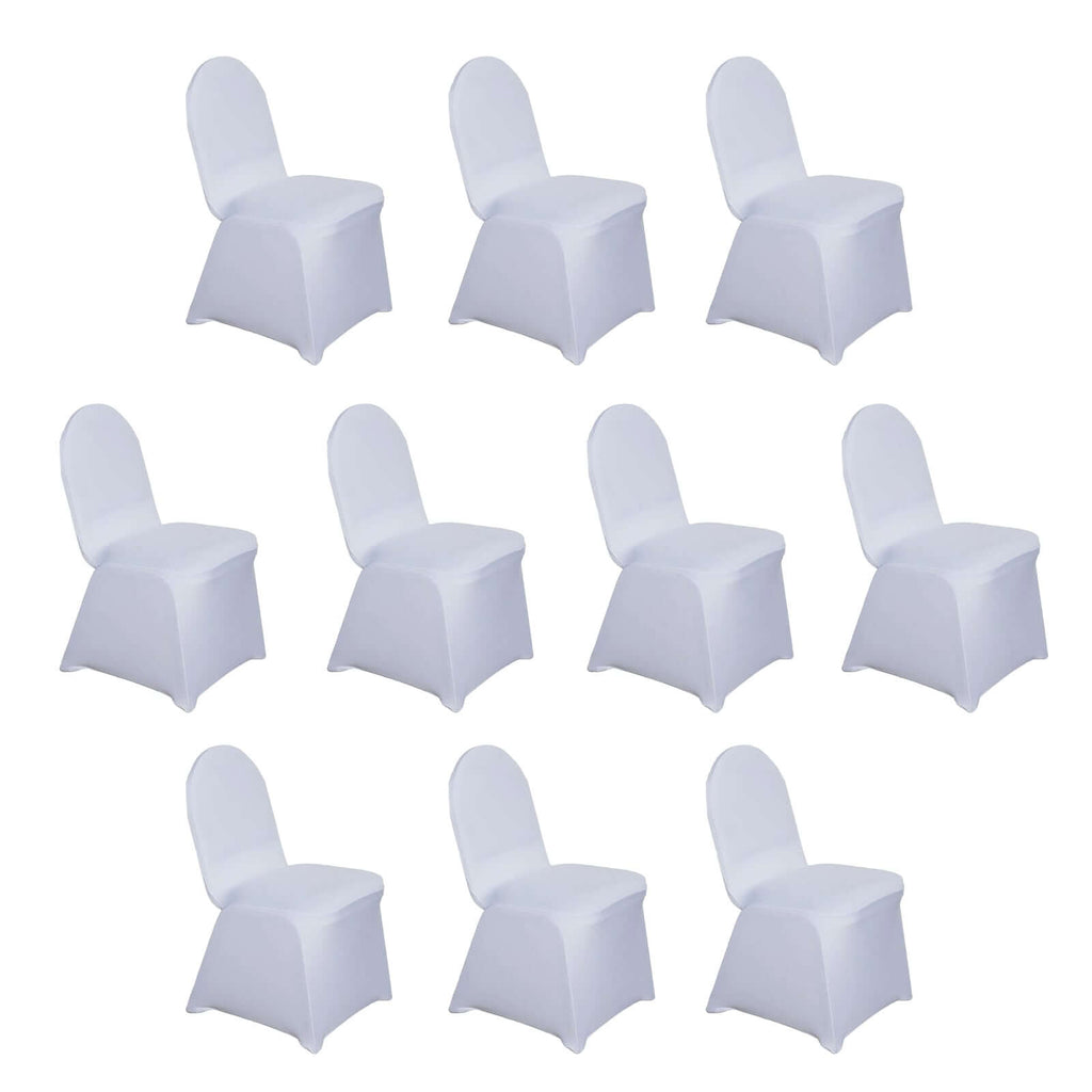 10 Pack Spandex Banquet Chair Cover White | TableclothsFactory