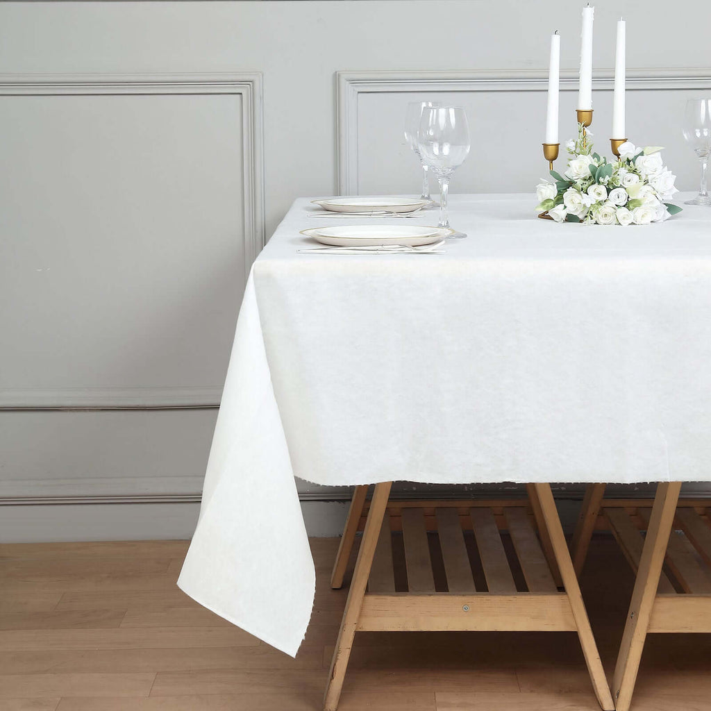 Paper Airlaid Square Tablecloth 70"x70" White | TableclothsFactory