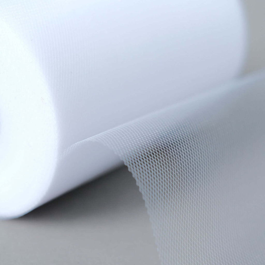 White Tulle Fabric Bolt 6"x100 Yards | TableclothsFactory