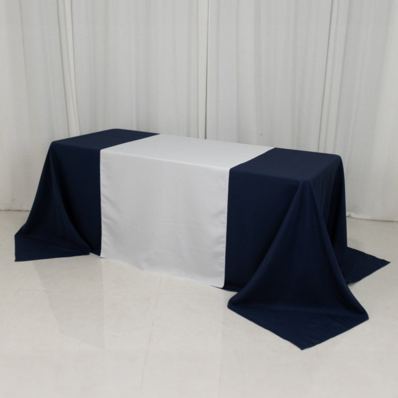 Wide Polyester Table Runner 24"x72" White by TableclothsFactory.com