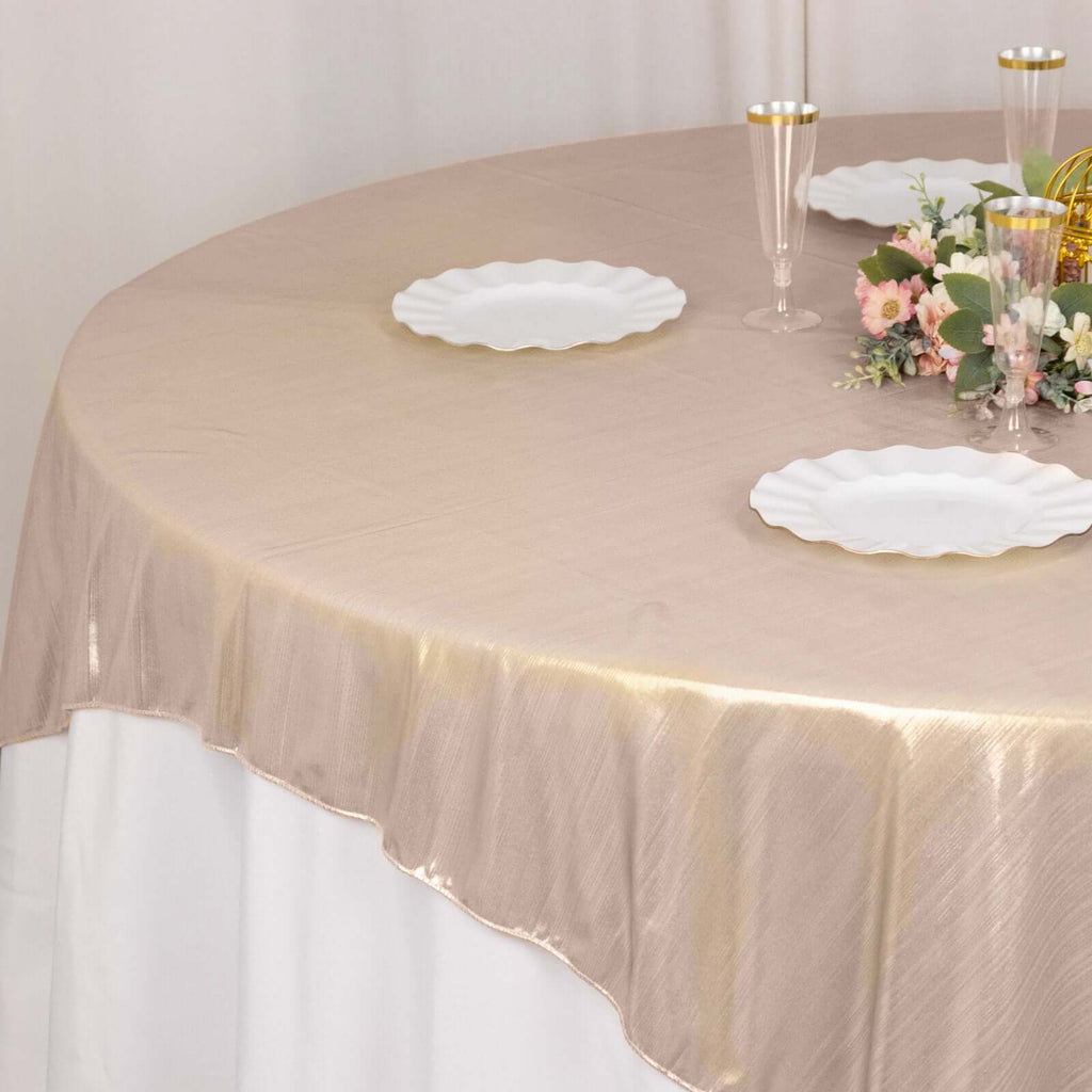 Sequin Dots Overlay 72"x72" Blush | TableclothsFactory