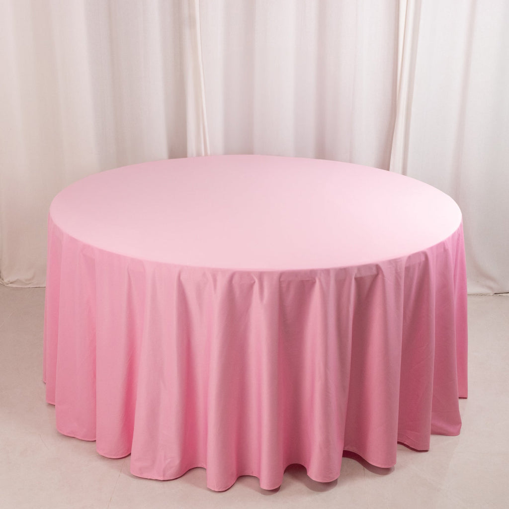 Premium Scuba Round Tablecloth 120" Pink | TableclothsFactory
