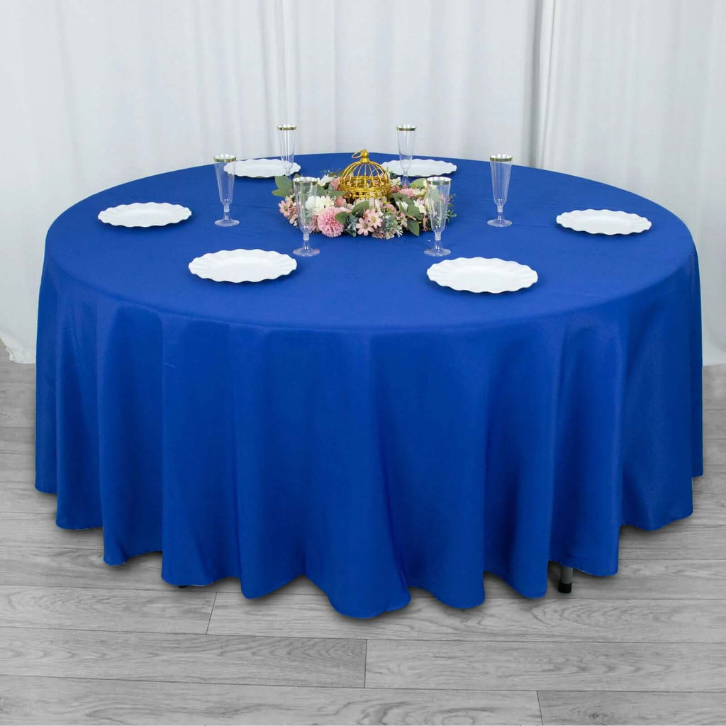 Premium Polyester Tablecloth 108" Royal Blue | TableclothsFactory