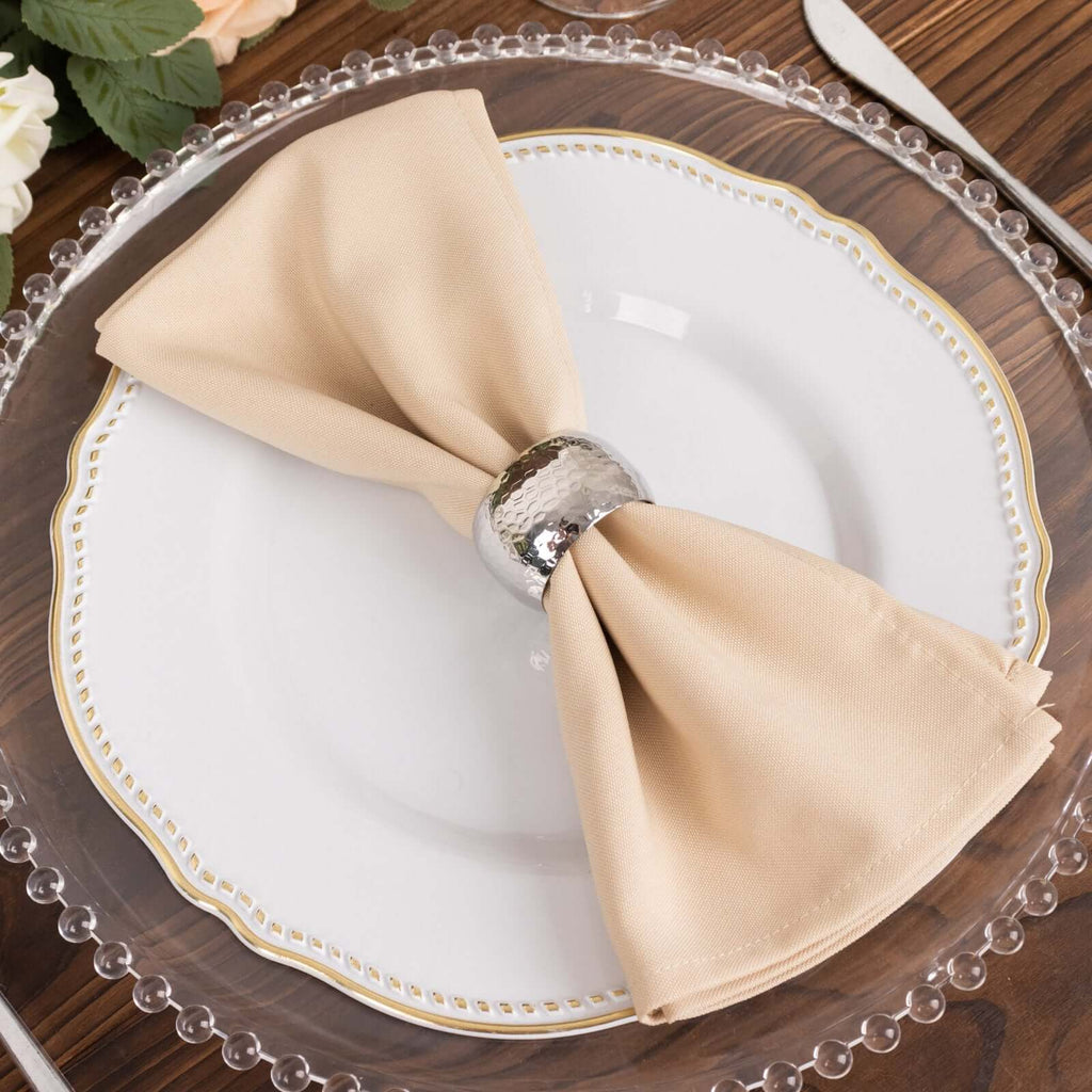 Premium Dinner Napkins 20"x20" Beige | TableclothsFactory