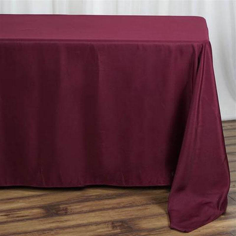 Polyester Tablecloth 90"x132" Burgundy | TableclothsFactory