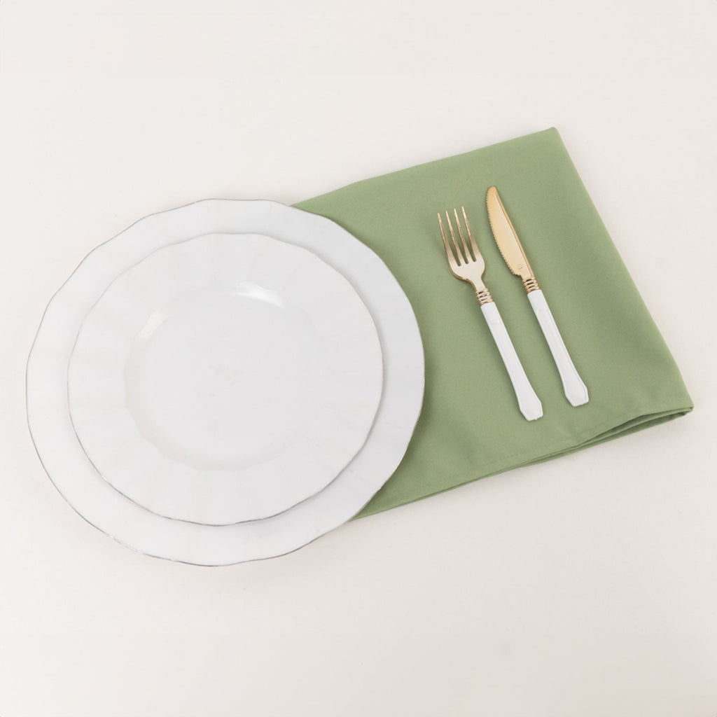 Premium Dinner Napkins 20"x20" Sage Green | TableclothsFactory