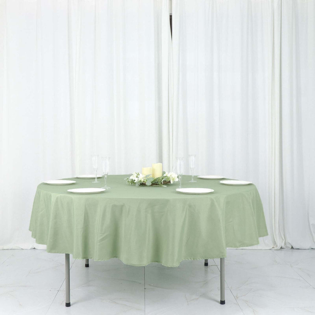 Polyester Round Tablecloth 90" Sage Green | TableclothsFactory