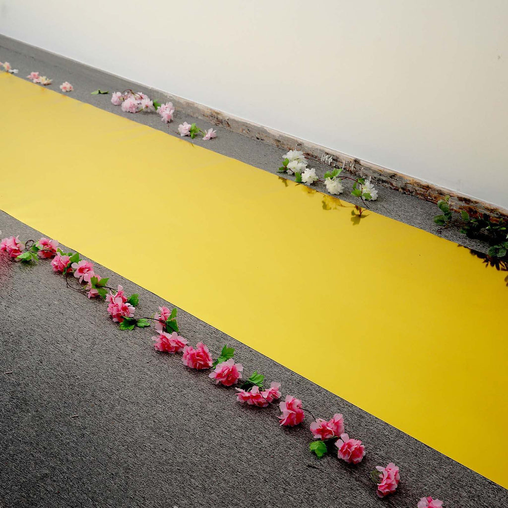 Metallic Gold Glossy Wedding Aisle Runner | TableclothsFactory