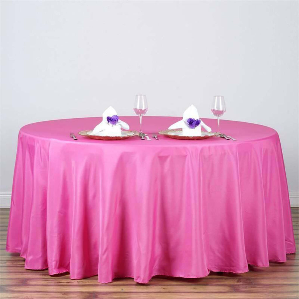 Polyester Tablecloth 120" Fuchsia by TableclothsFactory.com