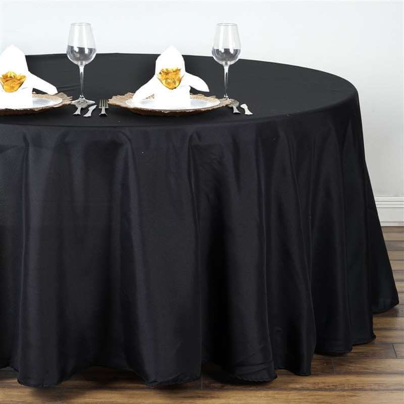 Polyester Tablecloth 132" Black by TableclothsFactory.com