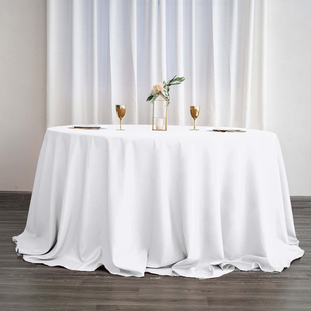 Polyester Tablecloth 132" White by TableclothsFactory.com