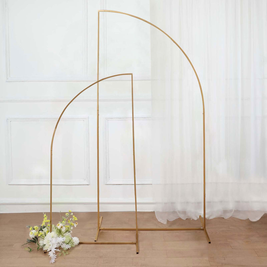 5ft Gold Metal Half Moon Floral Wedding Arch