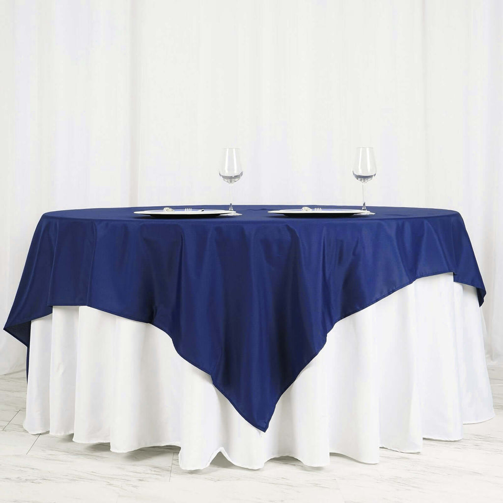 Polyester Square Overlay 70"x70" Navy Blue by TableclothsFactory.com