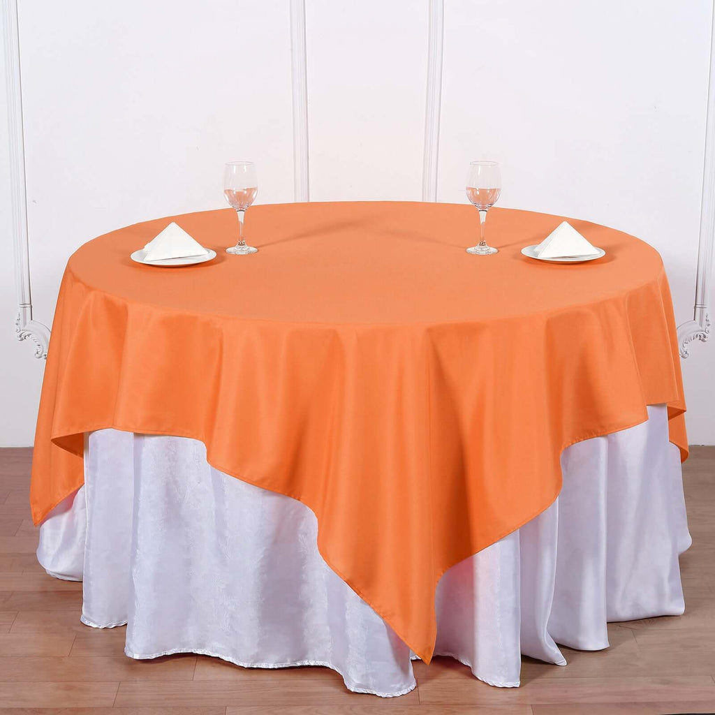 Polyester Square Overlay 70"x70" Orange by TableclothsFactory.com