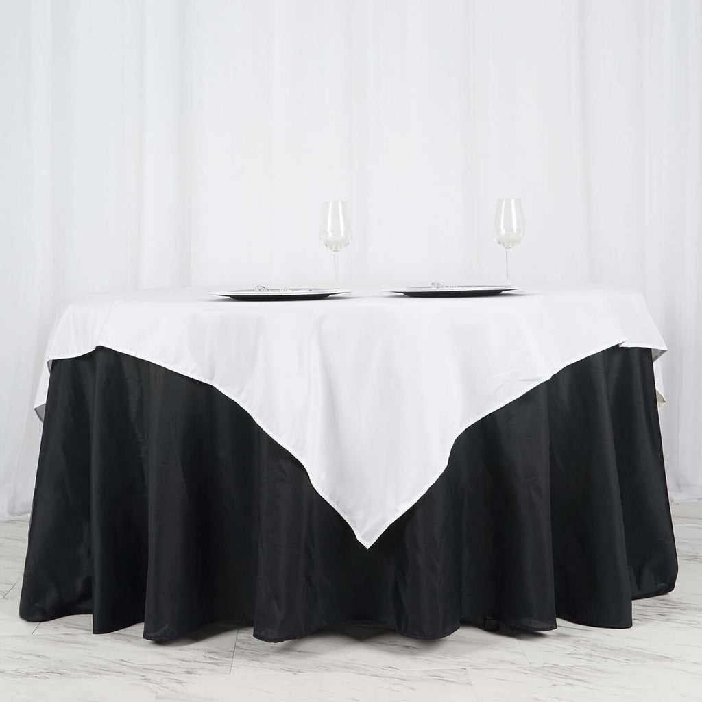Polyester Square Overlay 70"x70" White by TableclothsFactory.com