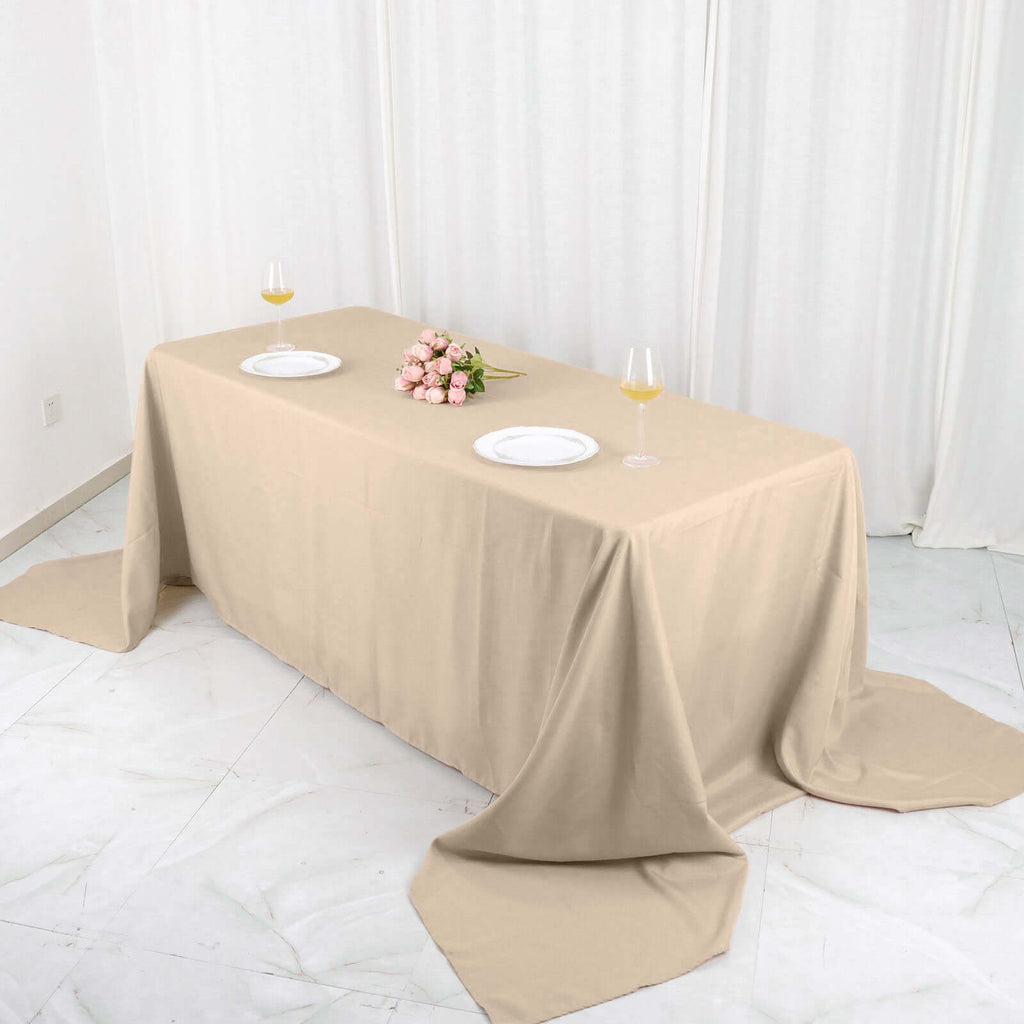 Polyester Tablecloth 90"x156" Nude by TableclothsFactory.com