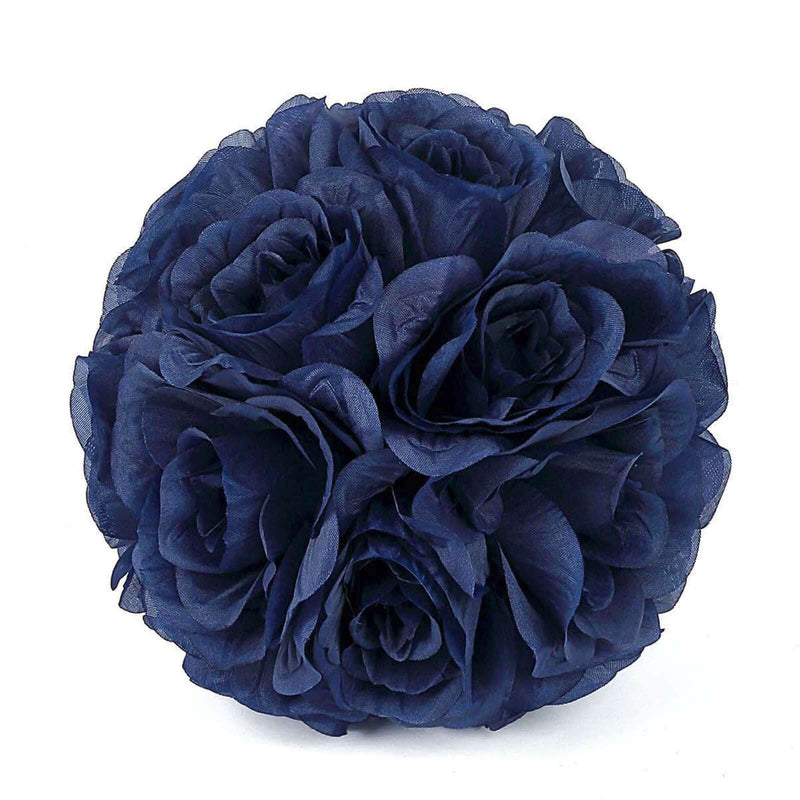7" Red Artificial Silk Rose Kissing Ball | tableclothsfactory.com