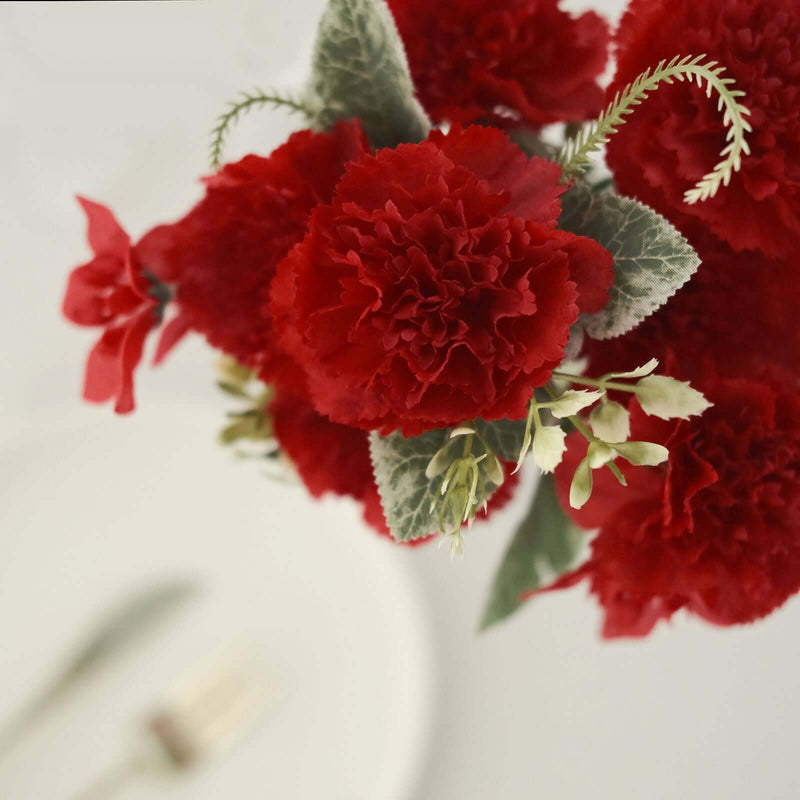 14" Red Artificial Silk Carnation Flower Arrangements ...
