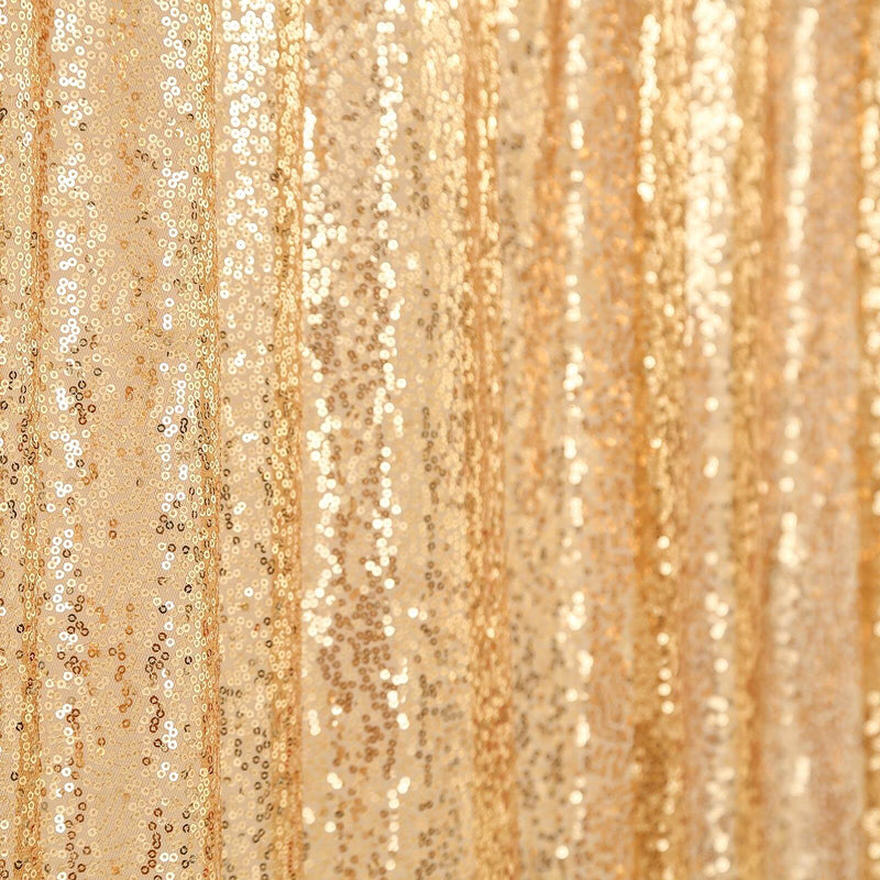 Champagne Sequin Event Curtain Drapes 8ft x 8ft | tableclothsfactory.com