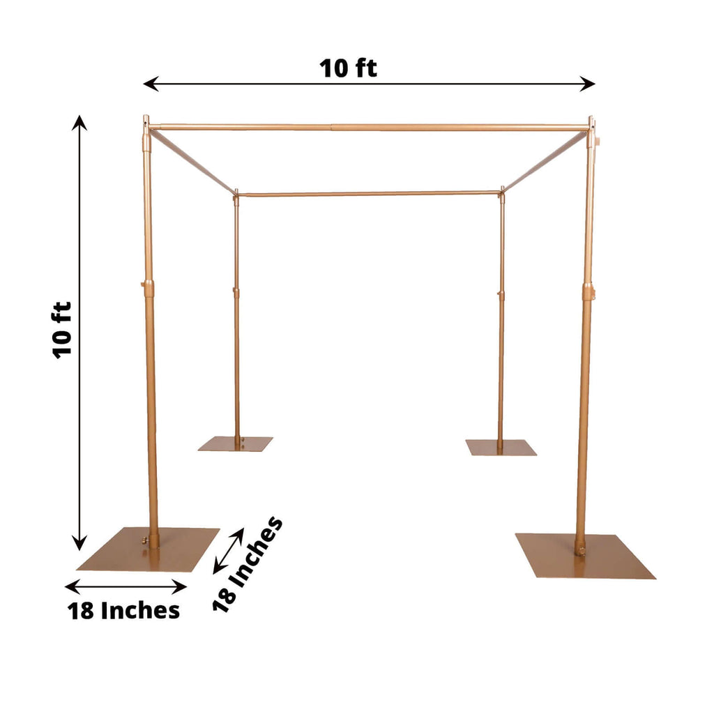 10ft 4-Post Gold Metal DIY Photo Backdrop Stand