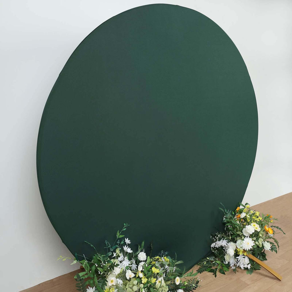 7.5ft Matte Hunter Green Round Spandex Backdrop | tableclothsfactory.com