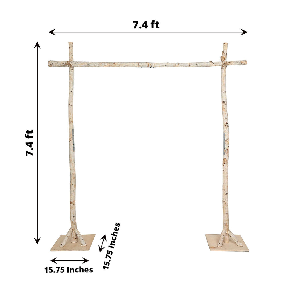 7.5ft Natural Birch Rustic Square Backdrop Stand