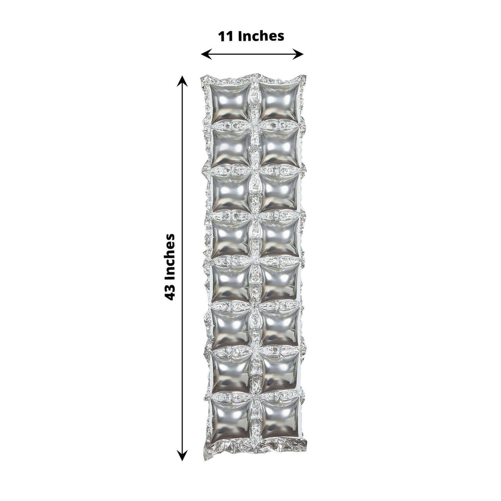 Metallic Silver Mylar Foil Balloon Backdrop | tableclothsfactory.com