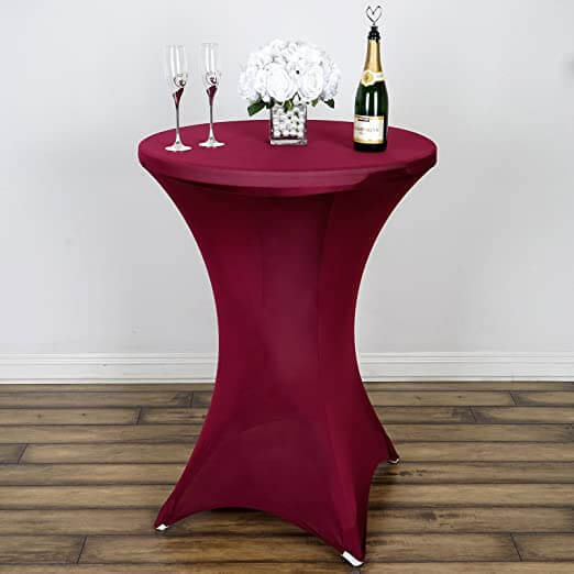 Cocktail Table Cover 24"-32" Burgundy by TableclothsFactory.com